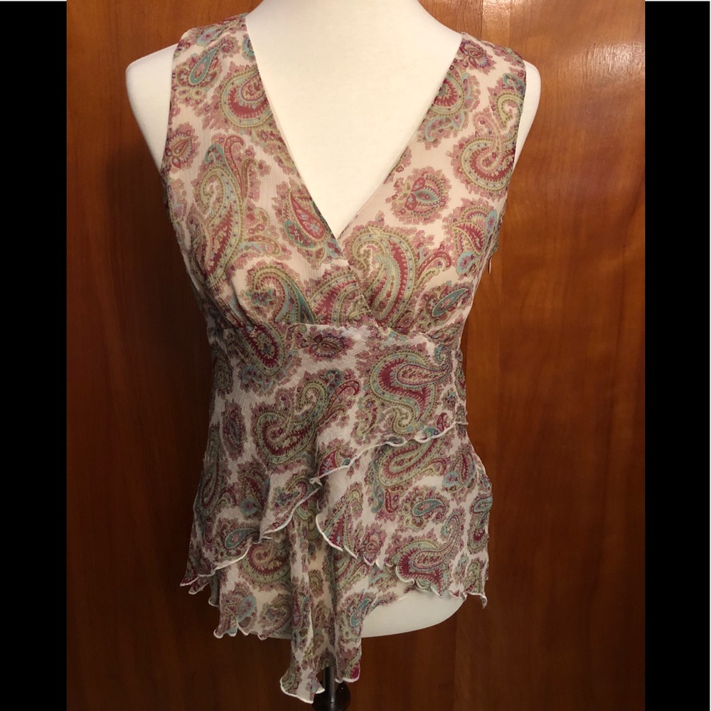 Karen Kane. Silk Sleeveless Blouse - Gem